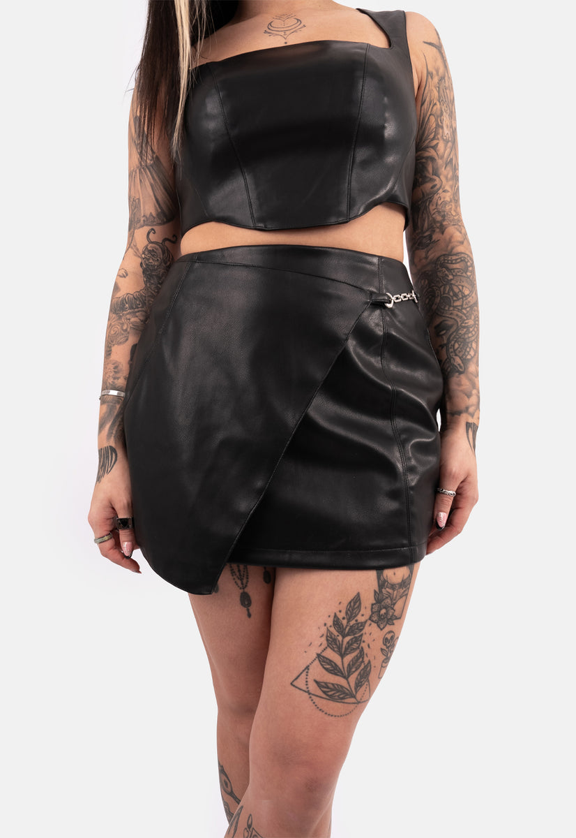 Ares Wrap PU Mini Skirt – DMG SCY