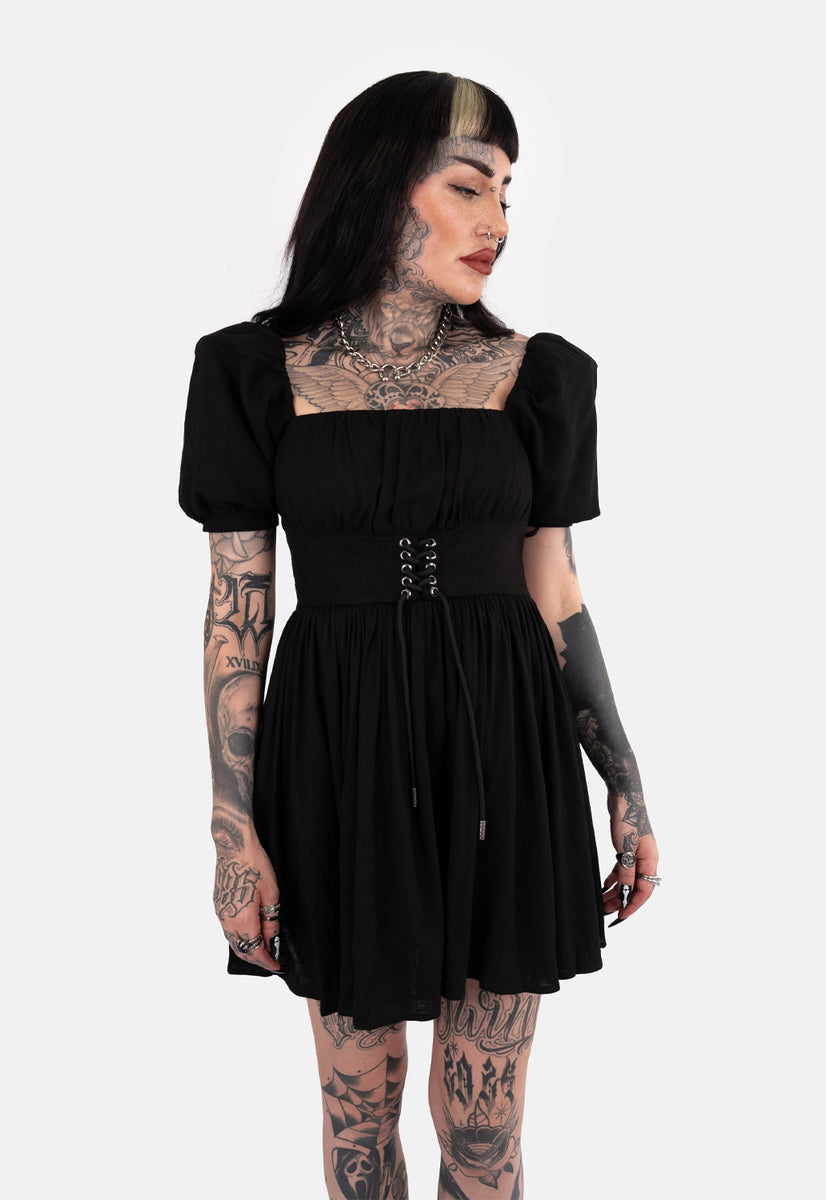 Rowan Lace Up Mini Dress – DMG SCY